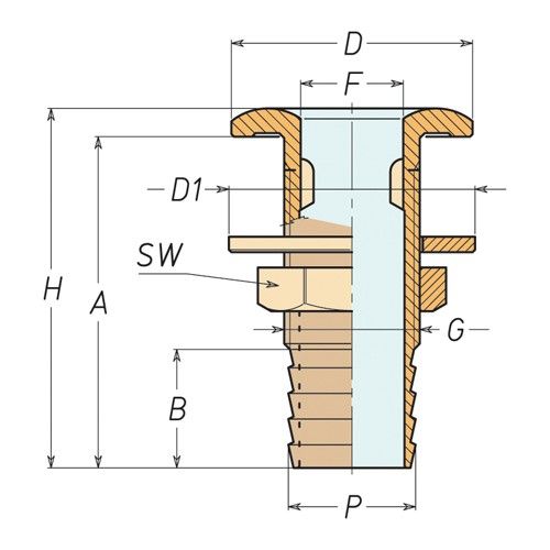 Chrome Plated Brass Skin Fittings with Tails | Tek-Tanks