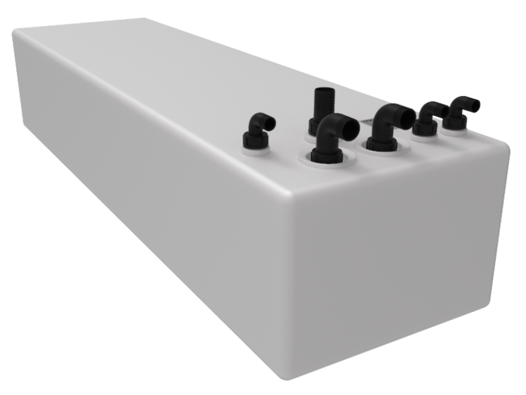 Trader 44 Midships Waste Tank Engine Bay | Tek-Tanks